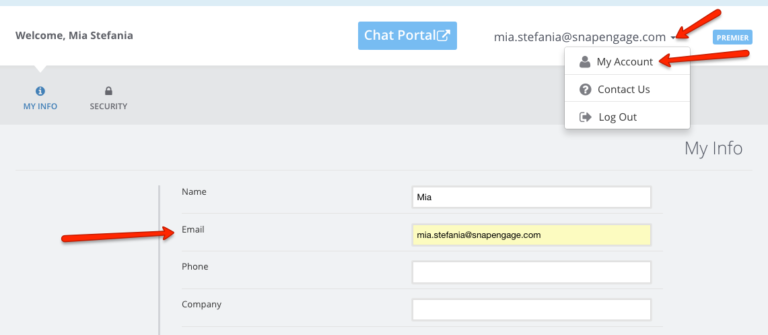 Change Your Email Address Or Password SnapEngage Live Chat change-your-email-address-or-password-snapengage-live-chat